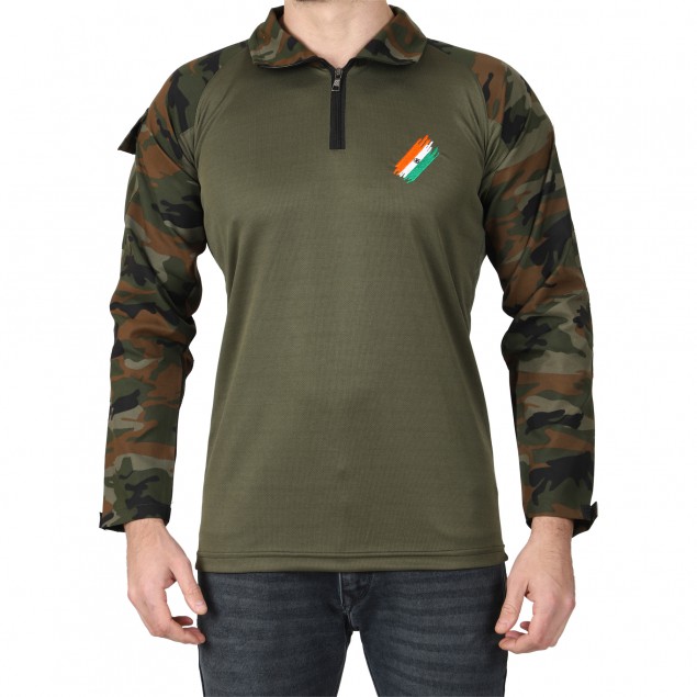 Militia URI Flag Cobra Camouflage Full Sleeves T-Shirt