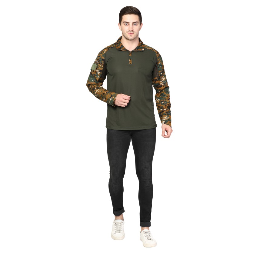Militia Men's Camouflage Full Sleeves URI Pattern Jali Cobra T-Shirt