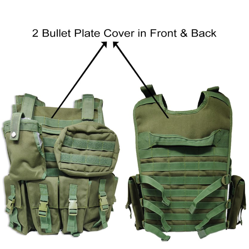 Tactical Vest Molle Bullet Proof Plate Carrier Vest With Ammunition ...