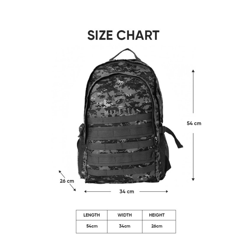Militia Bravo Tactical Bag College Bag School Bag Cobra Green 40L Backpack